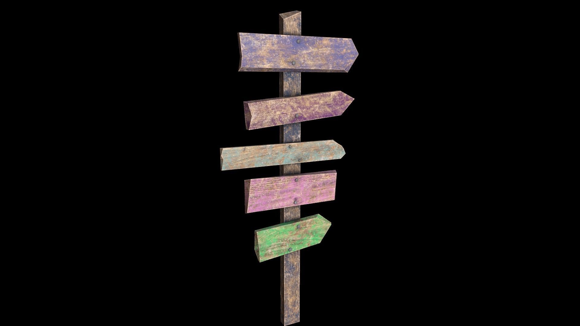 3D model Colored Signpost VR / AR / low-poly | CGTrader