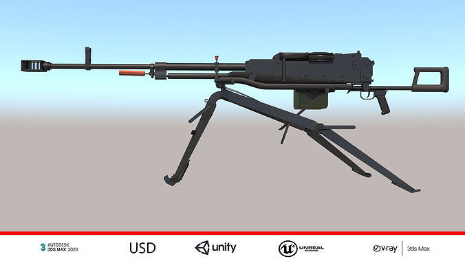 3D model Machine Gun NSVT NSV KORD VR / AR / low-poly | CGTrader