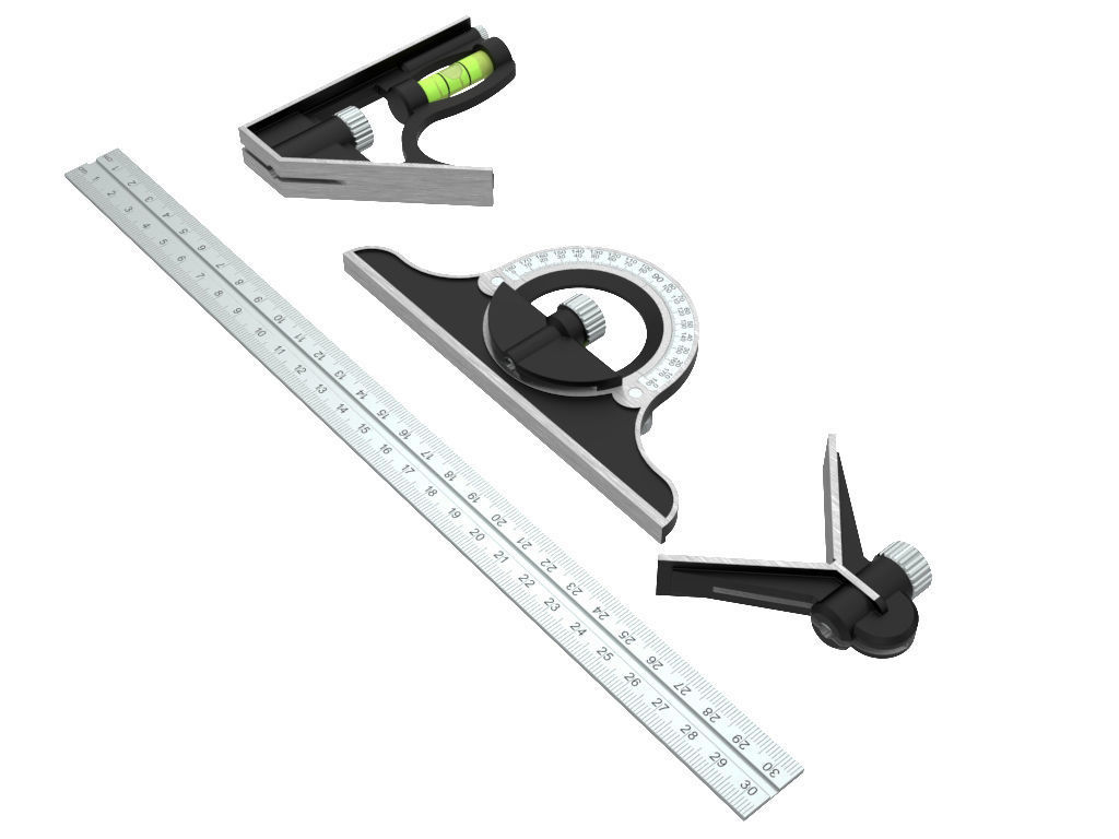 Combination Square Set 3D model | CGTrader