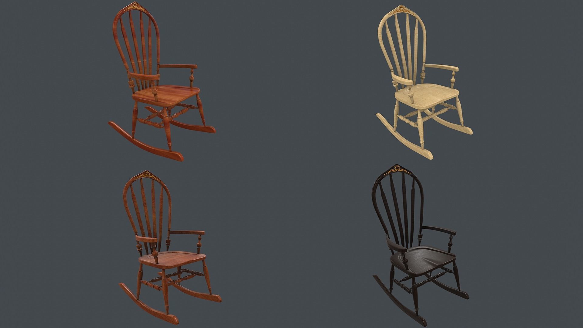 Rocking Chair white 3D | CGTrader