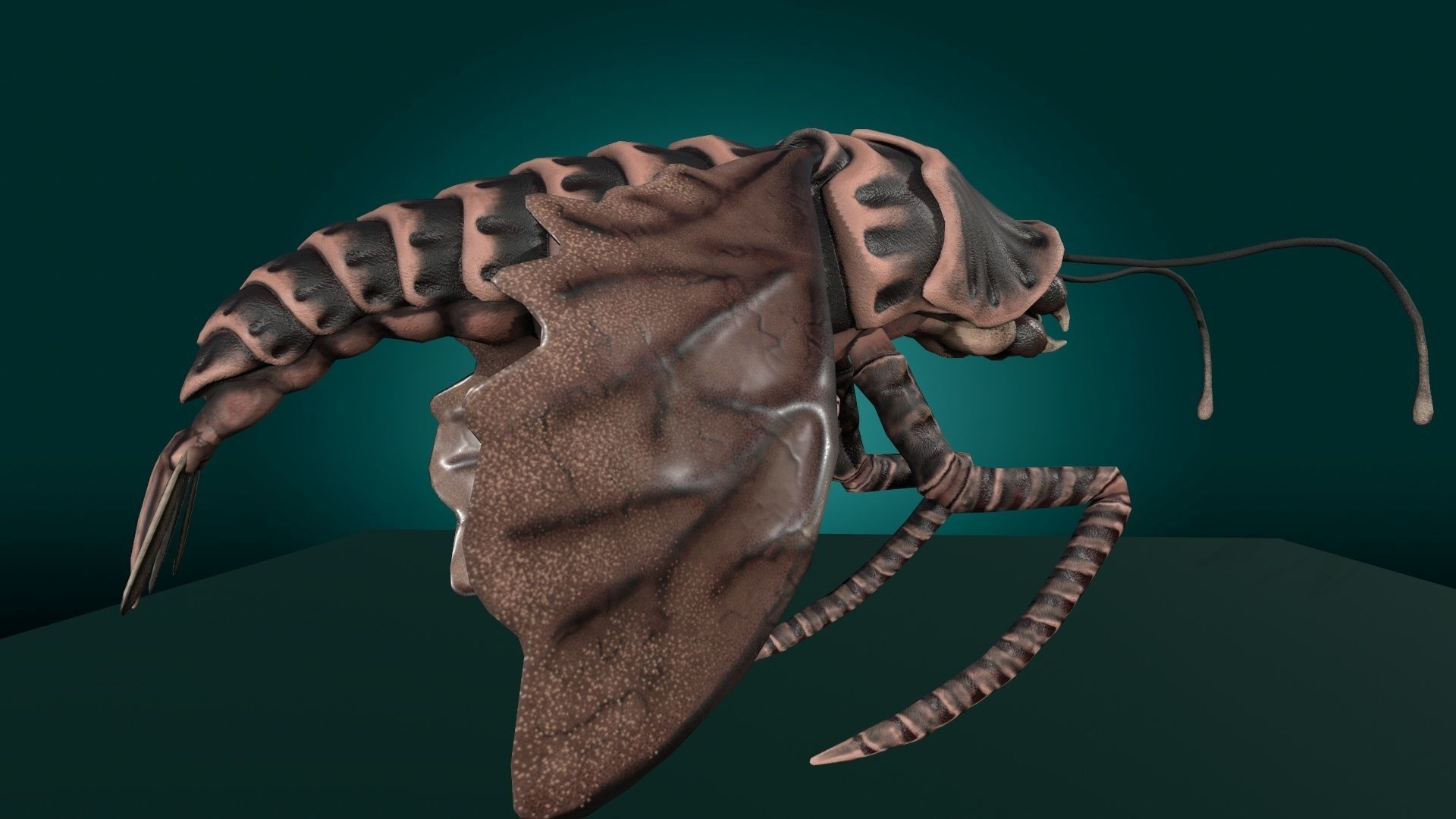 3D model Flying Shrimp Monster VR / AR / low-poly rigged animated ...