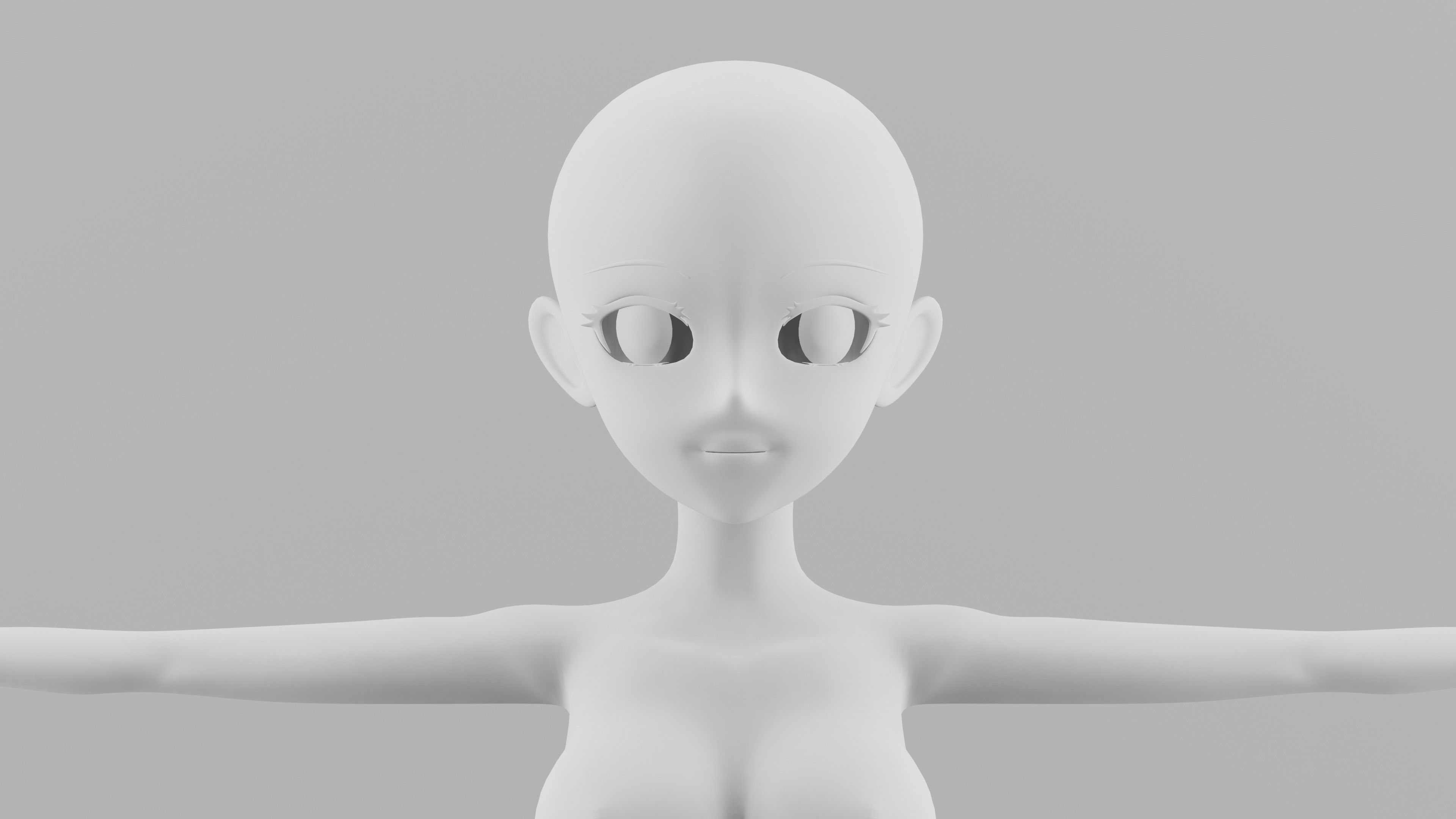 Anime Girl Character Template 3D model | CGTrader