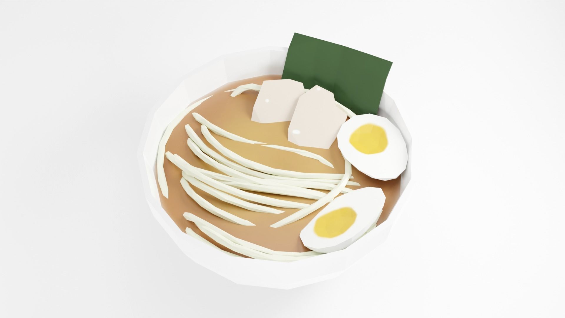 3D model Ramen Low Poly bowl of with egg on top VR / AR / low-poly ...