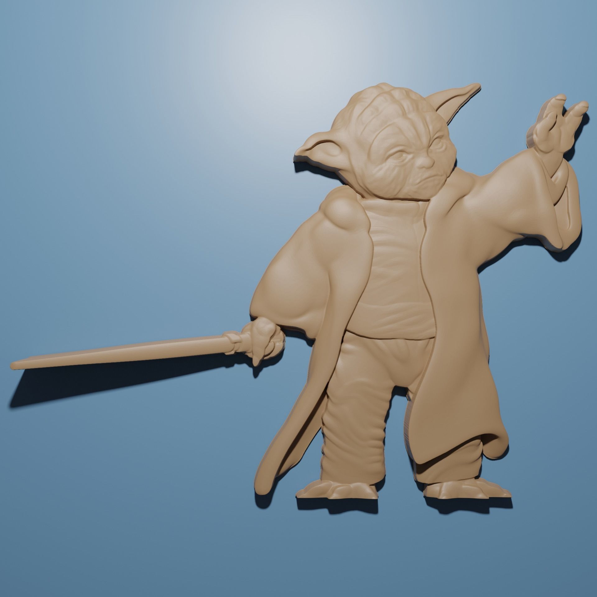 Yoda Star Wars artcam aspire relief model in stl 3D model 3D printable ...