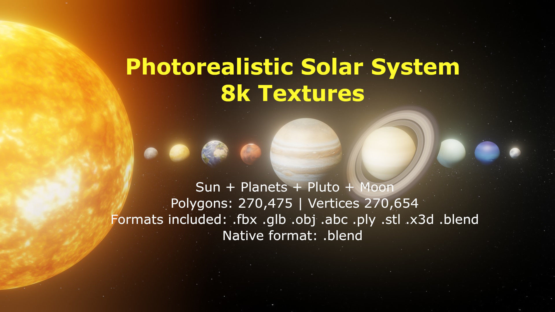 3D model Photorealistic Solar System Pluto Included 8k Textures 3D ...
