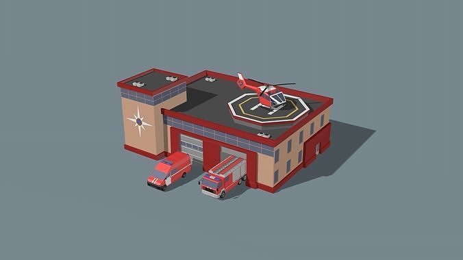 3D model fire department VR / AR / low-poly | CGTrader