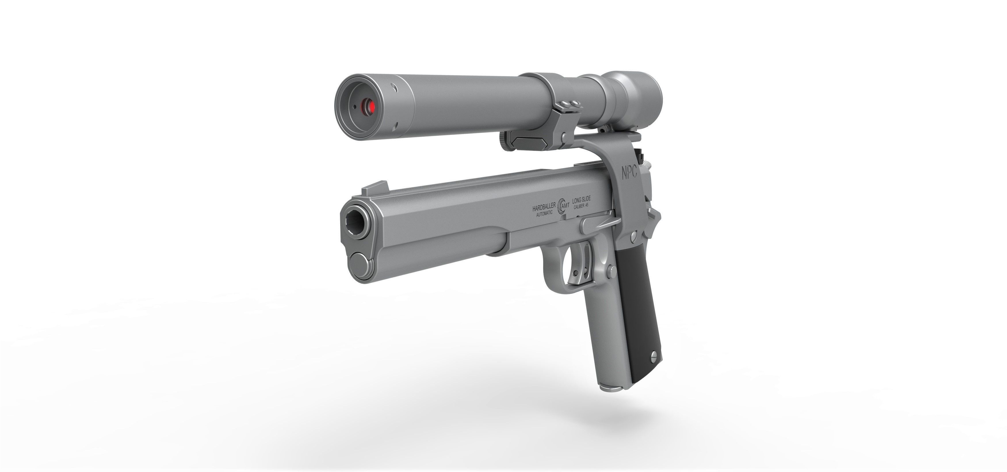 Pistol AMT Hardballer Long Slide from the movie Terminator 1984 3D ...