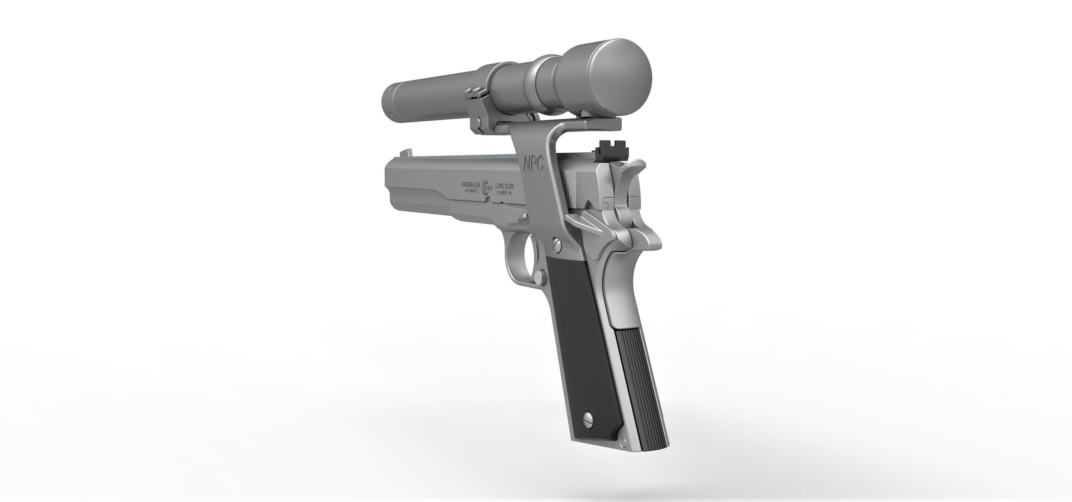Pistol AMT Hardballer Long Slide from the movie Terminator 1984 3D ...