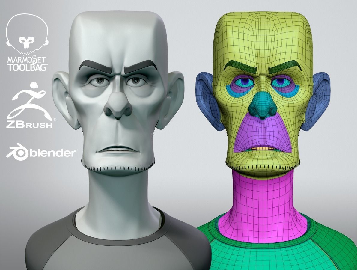 Cartoon male character Gustavo base mesh 3D model | CGTrader