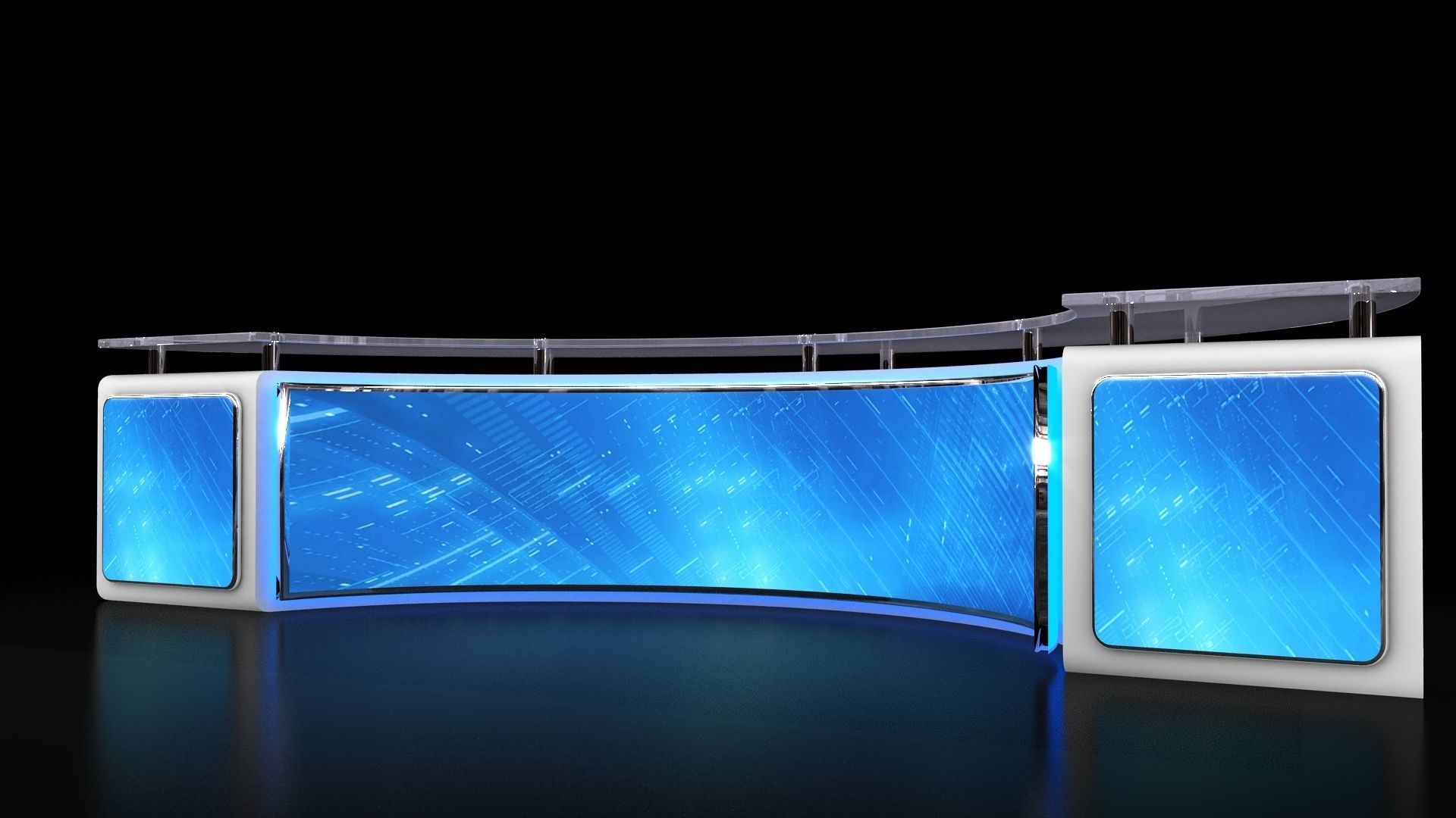 Studio News Desk 3D model | CGTrader