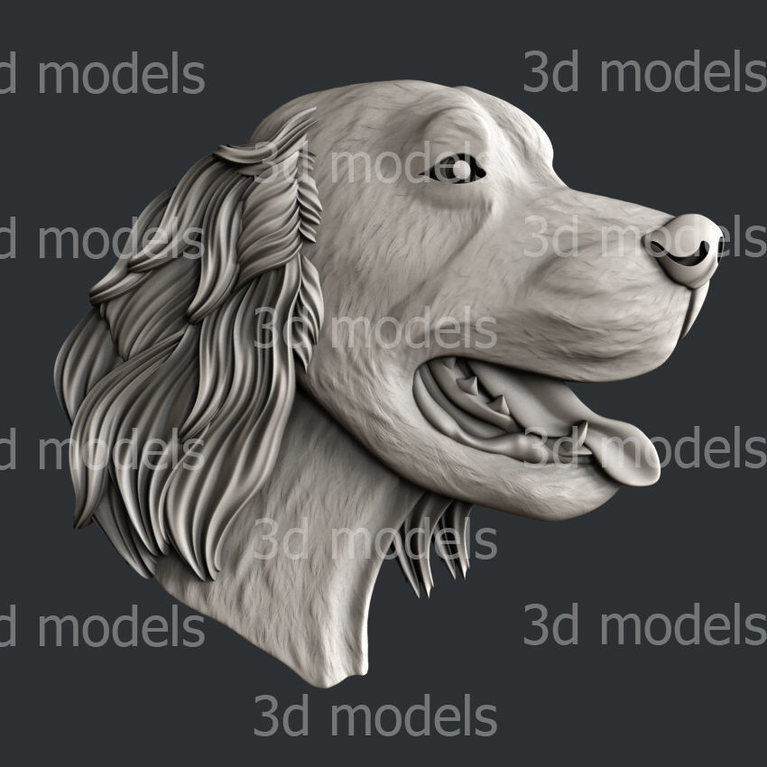 3d STL models for CNC router dog irish setter 3D model | CGTrader