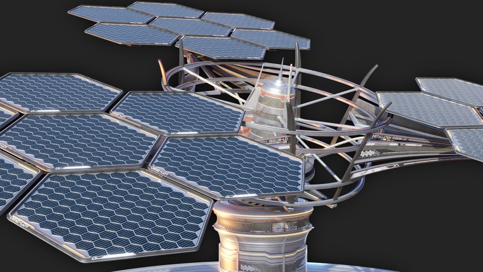 Sci-Fi Solar Installation free 3D model | CGTrader