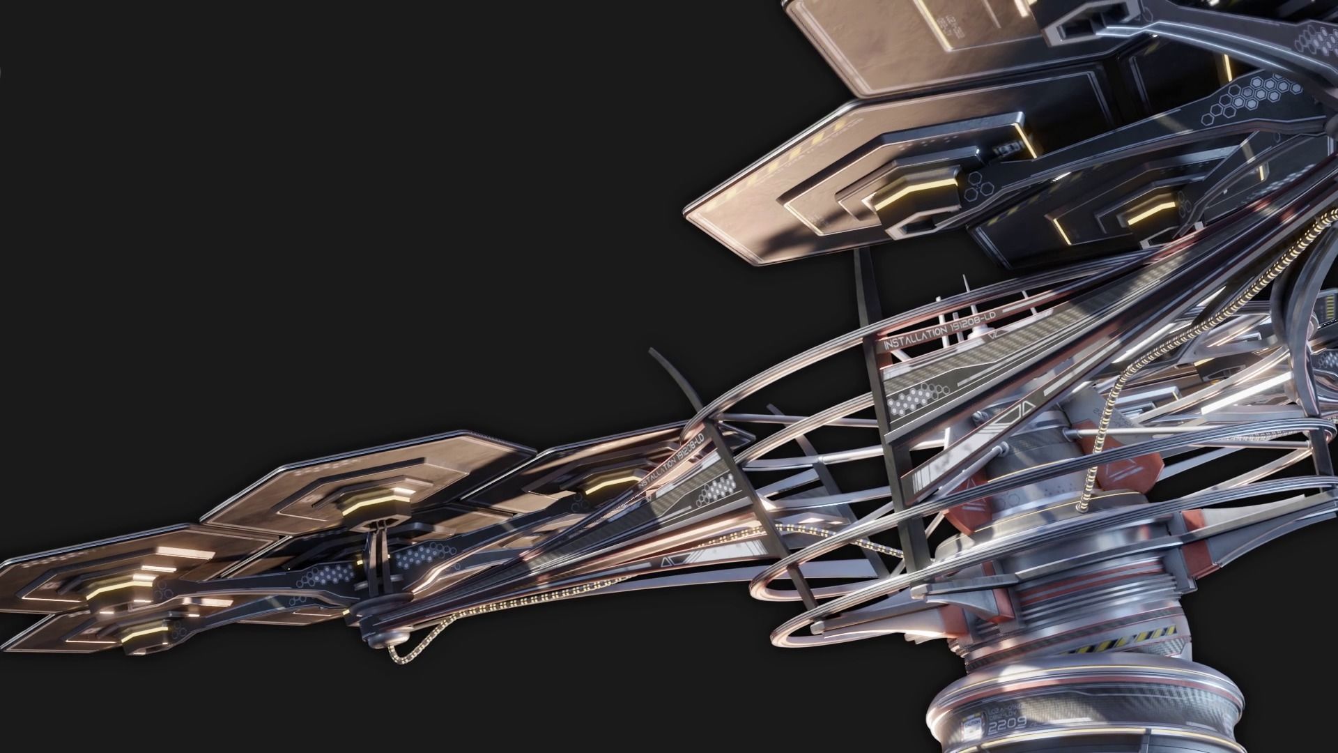 Sci-Fi Solar Installation free 3D model | CGTrader