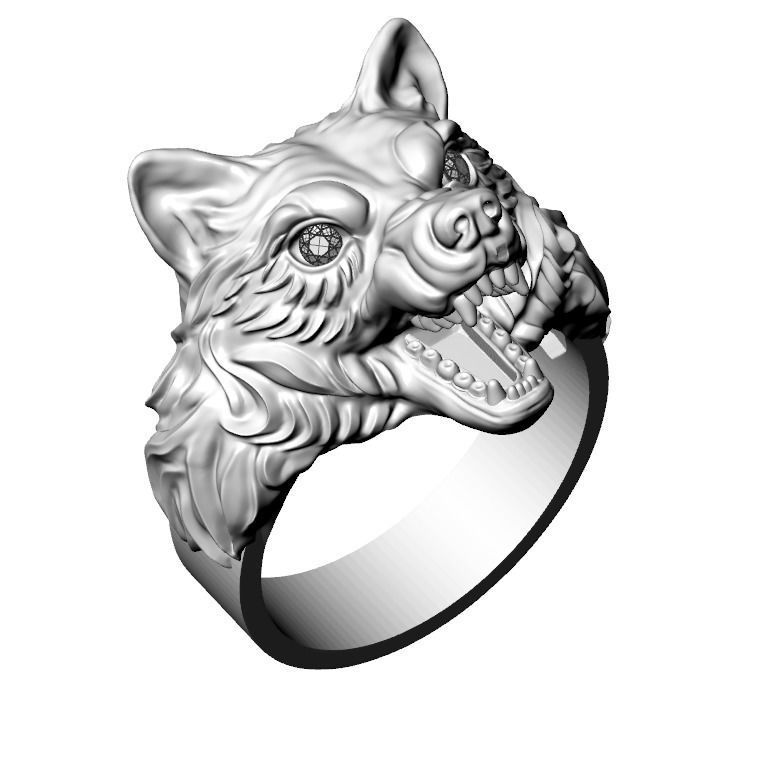 wolf ring werewolf 3D model 3D printable | CGTrader