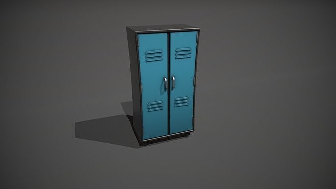3D model Light Blue and Black Stylized Locker VR / AR / low-poly | CGTrader