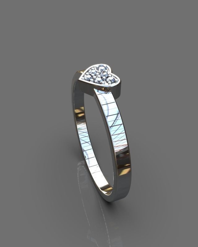 Heart ring 3D model 3D printable | CGTrader