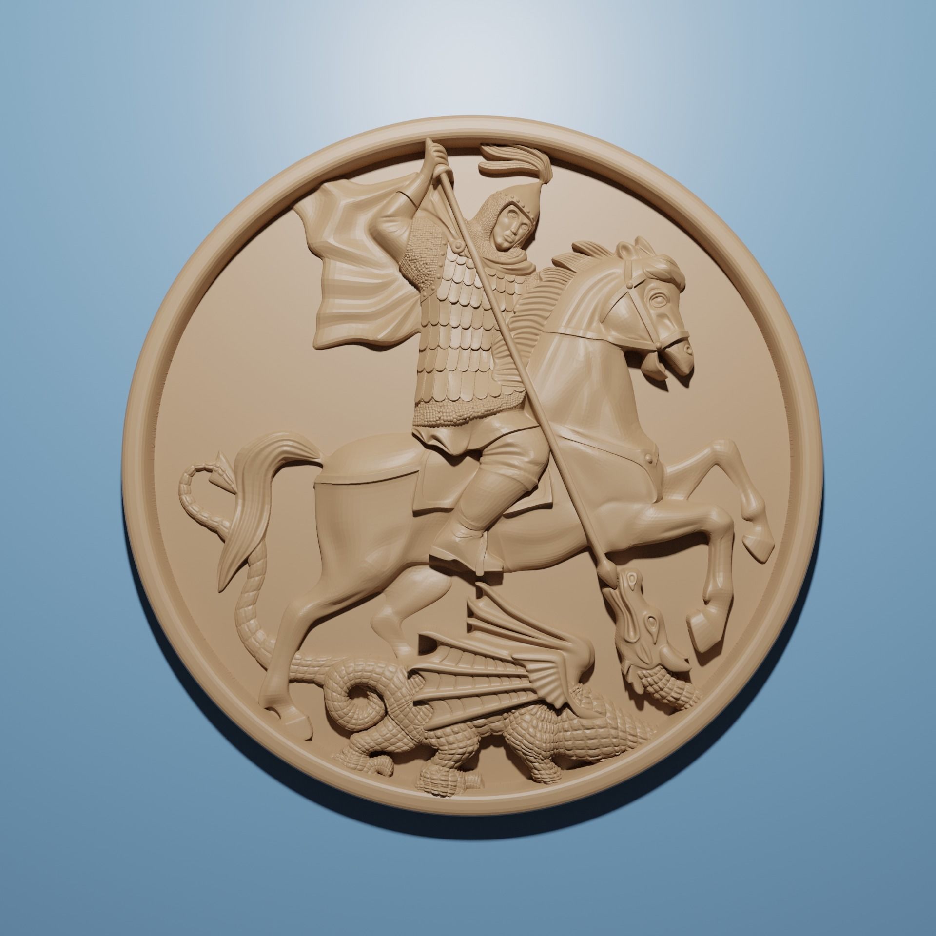 Saint George 3D STL Model for CNC Router Engraver Relief 3D model 3D ...