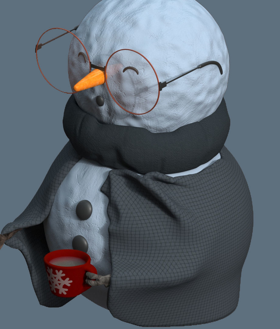 Sick snowman 3D model | CGTrader