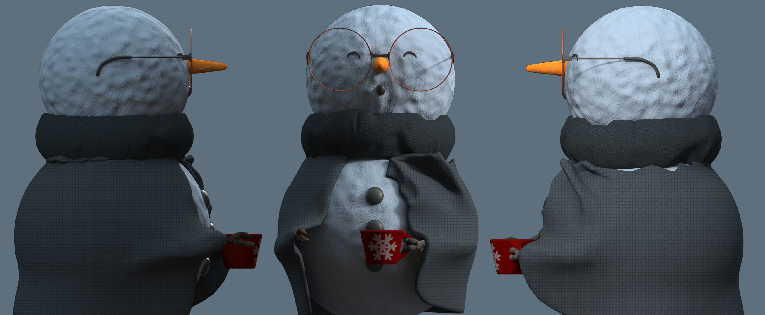 Sick snowman 3D model | CGTrader