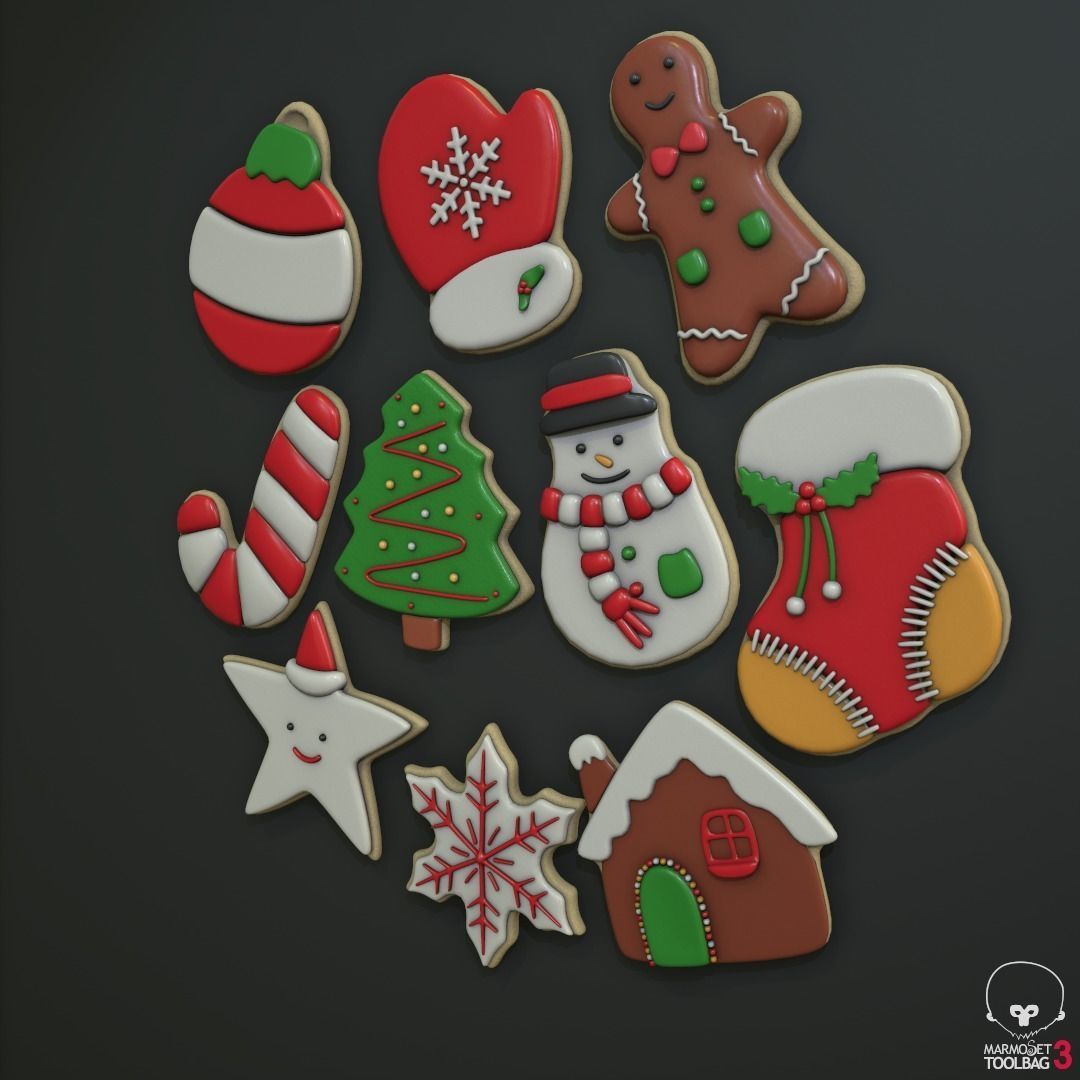 3D model Pbr Christmas Cookies VR / AR / low-poly | CGTrader
