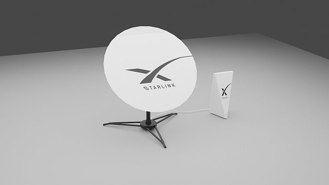 starlink satellite antenna receiver router free VR / AR / low-poly 3D ...