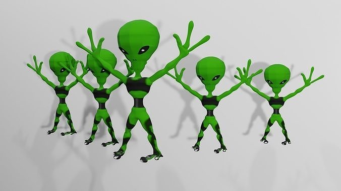 3D model Alien Lowploy Green UFO VR / AR / low-poly | CGTrader