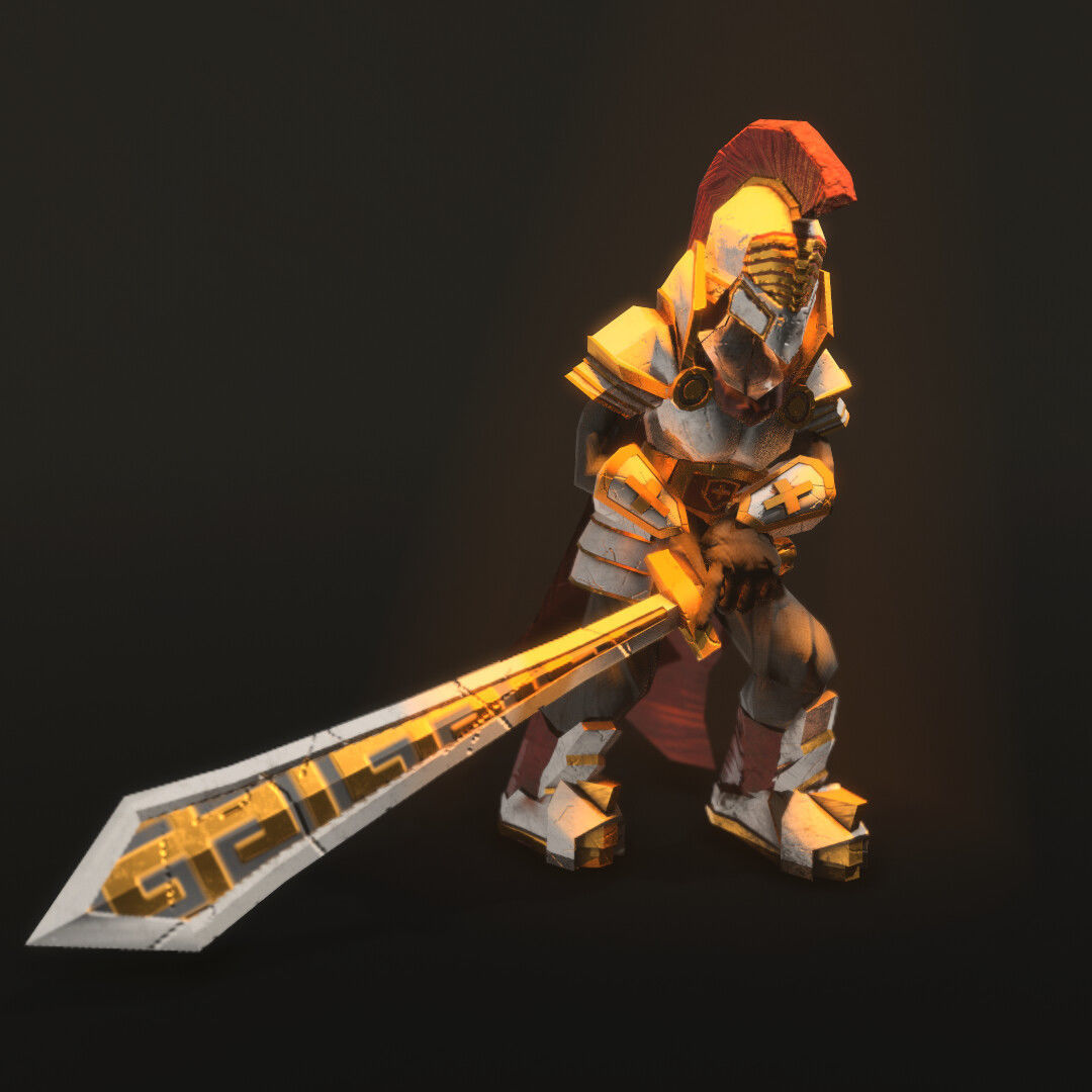 Spartan Paladin DnD Stylized Character miniature figurine 3D model 3D ...