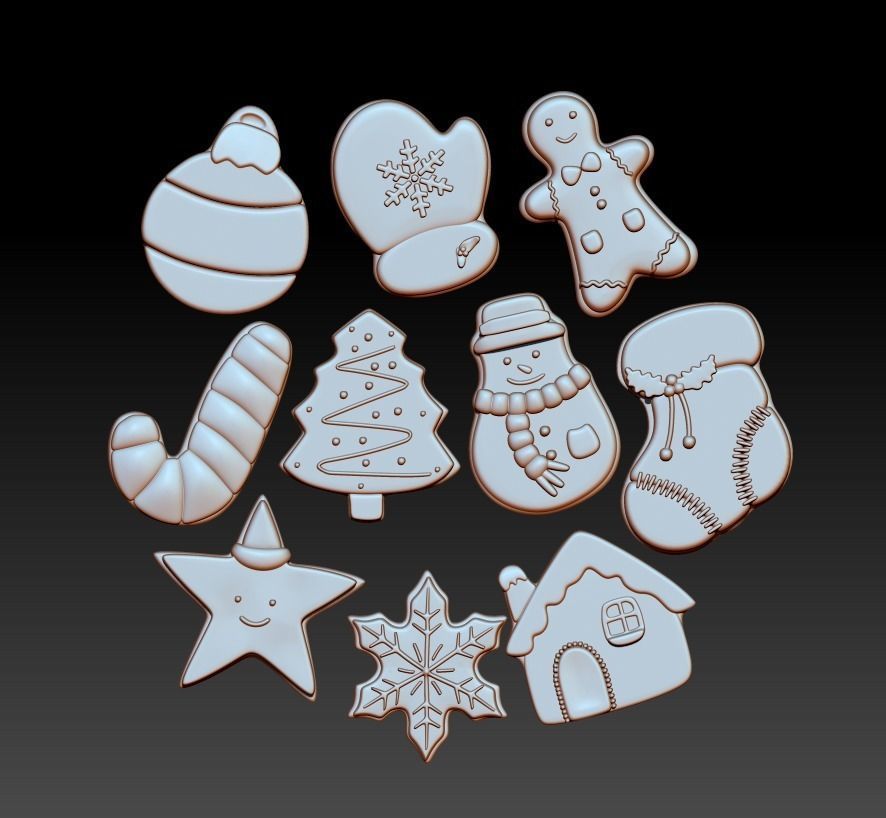 Christmas Cookies For Decor 3D model 3D printable | CGTrader