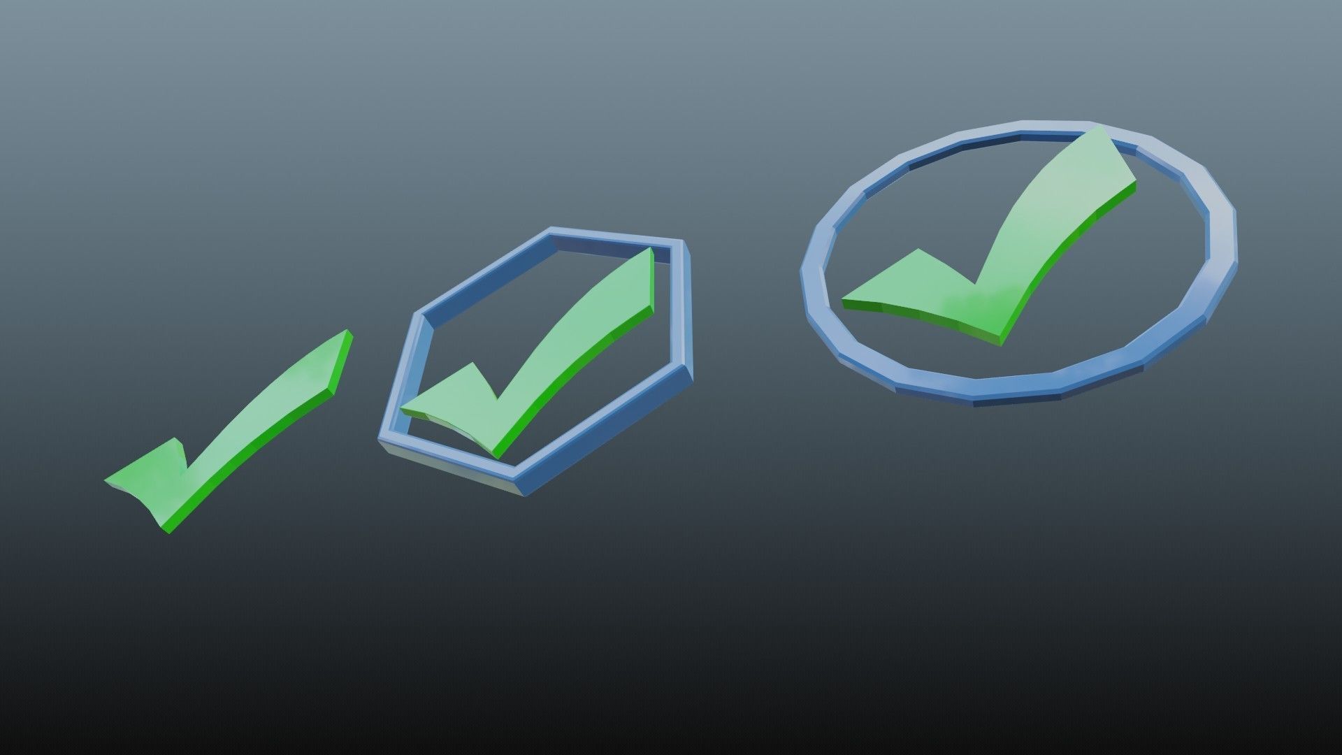 Low poly check mark 10 free VR / AR / low-poly 3D model | CGTrader