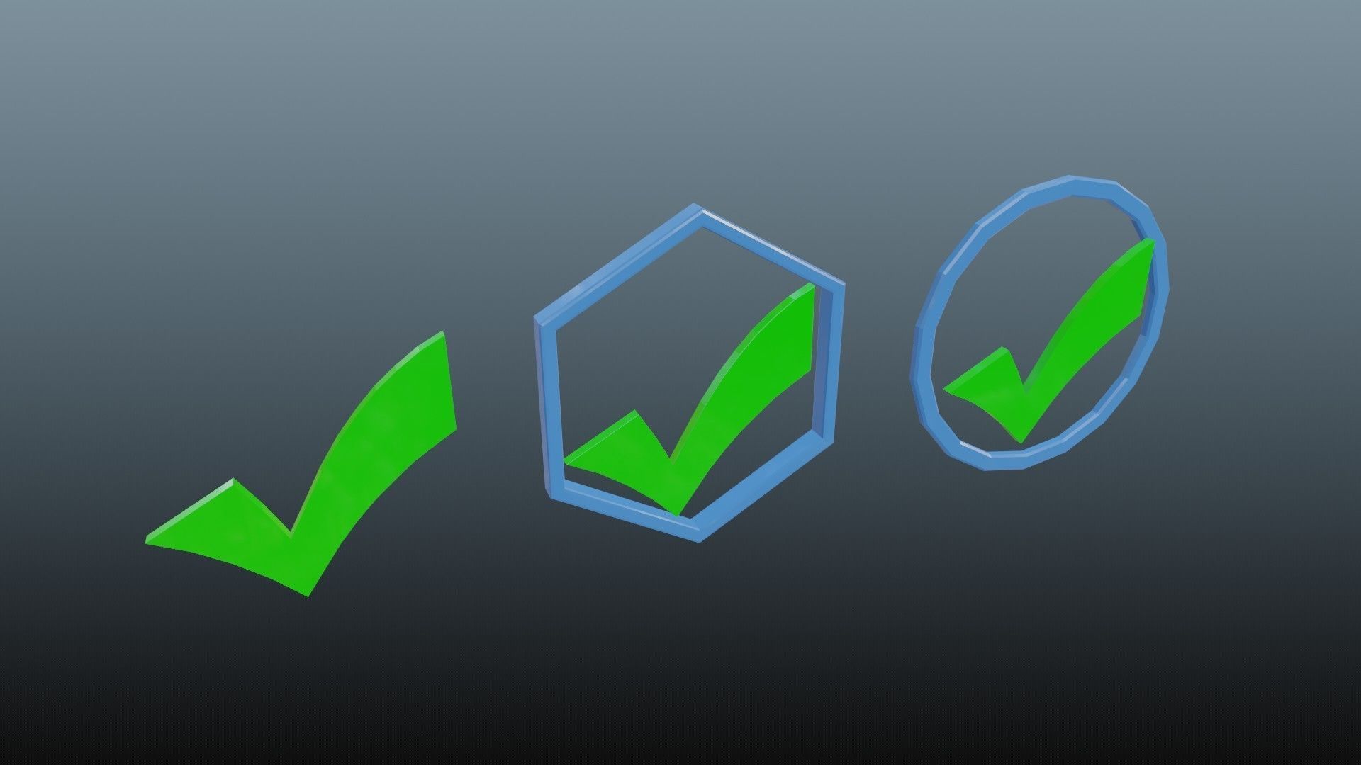 Low poly check mark 10 free VR / AR / low-poly 3D model | CGTrader