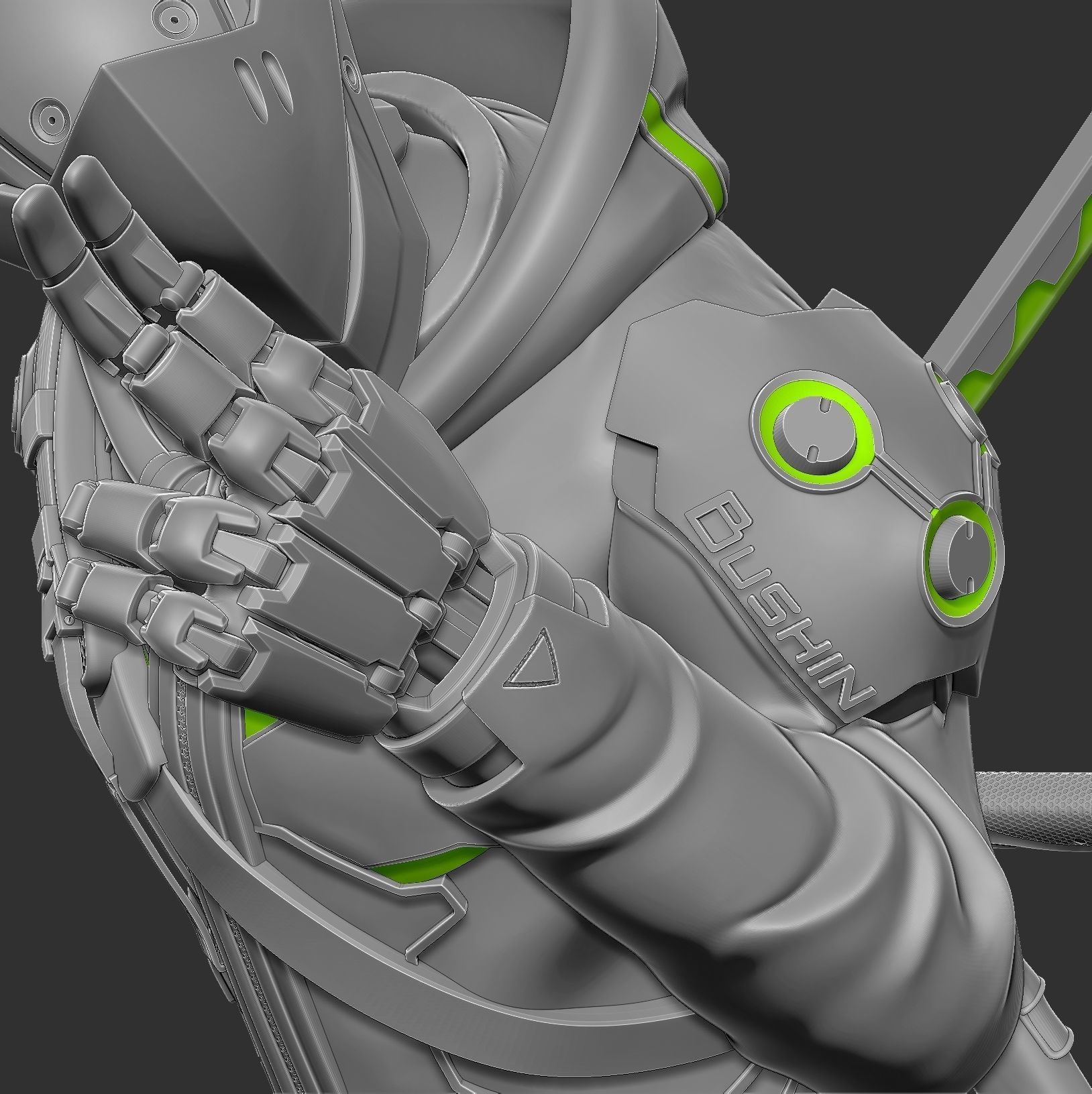 Genji Statue 3D Print Ready 3D model 3D printable | CGTrader