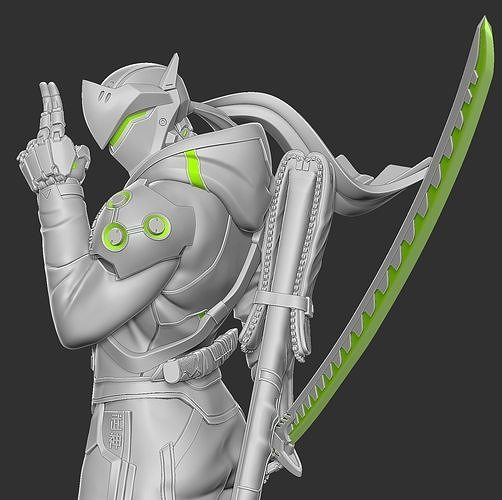 Genji Statue 3D Print Ready 3D model 3D printable | CGTrader