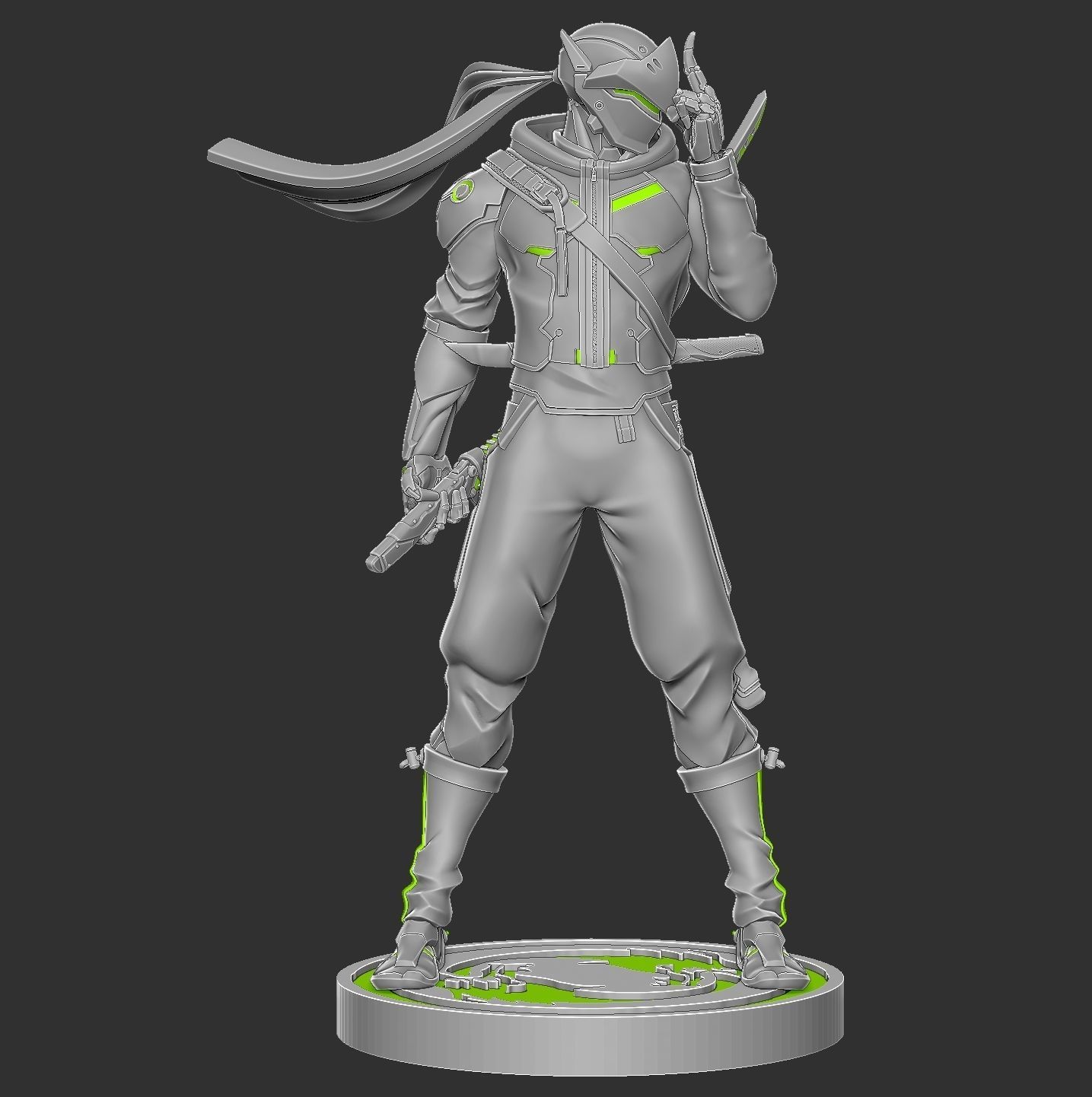 Genji Statue 3D Print Ready 3D model 3D printable | CGTrader