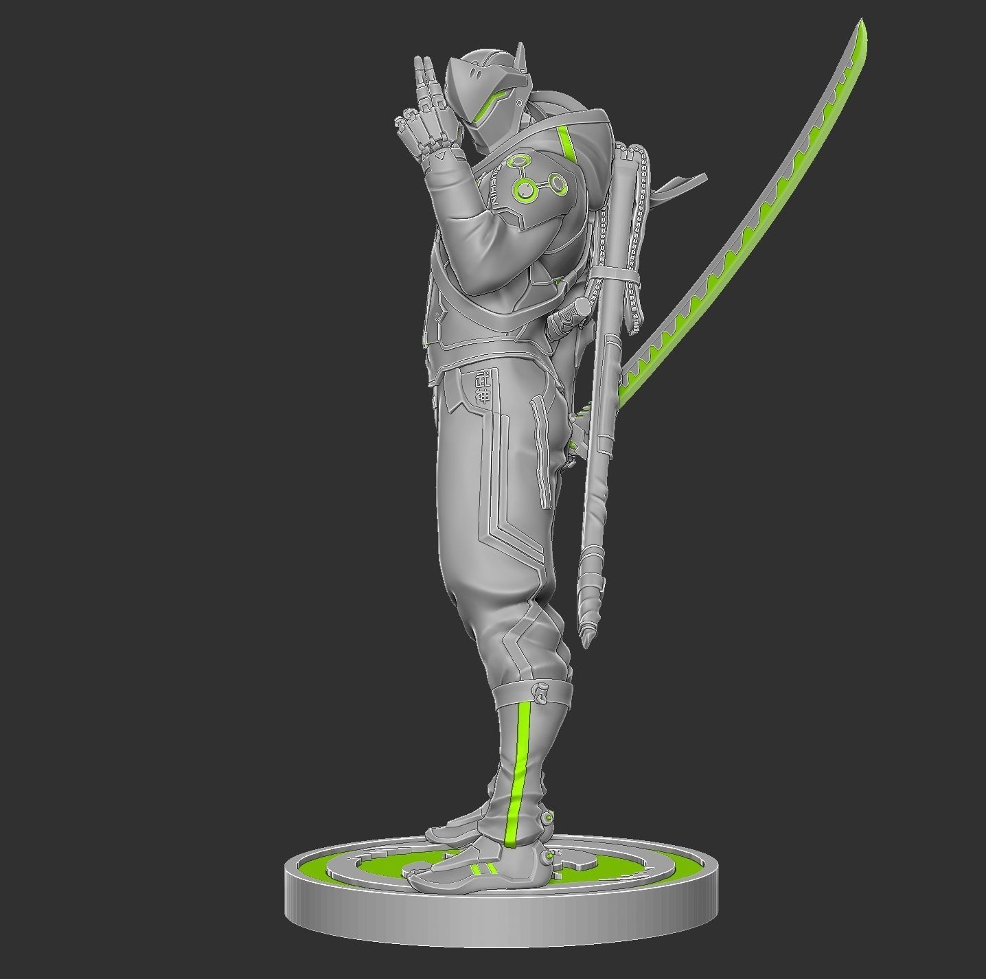 Genji Statue 3D Print Ready 3D model 3D printable | CGTrader