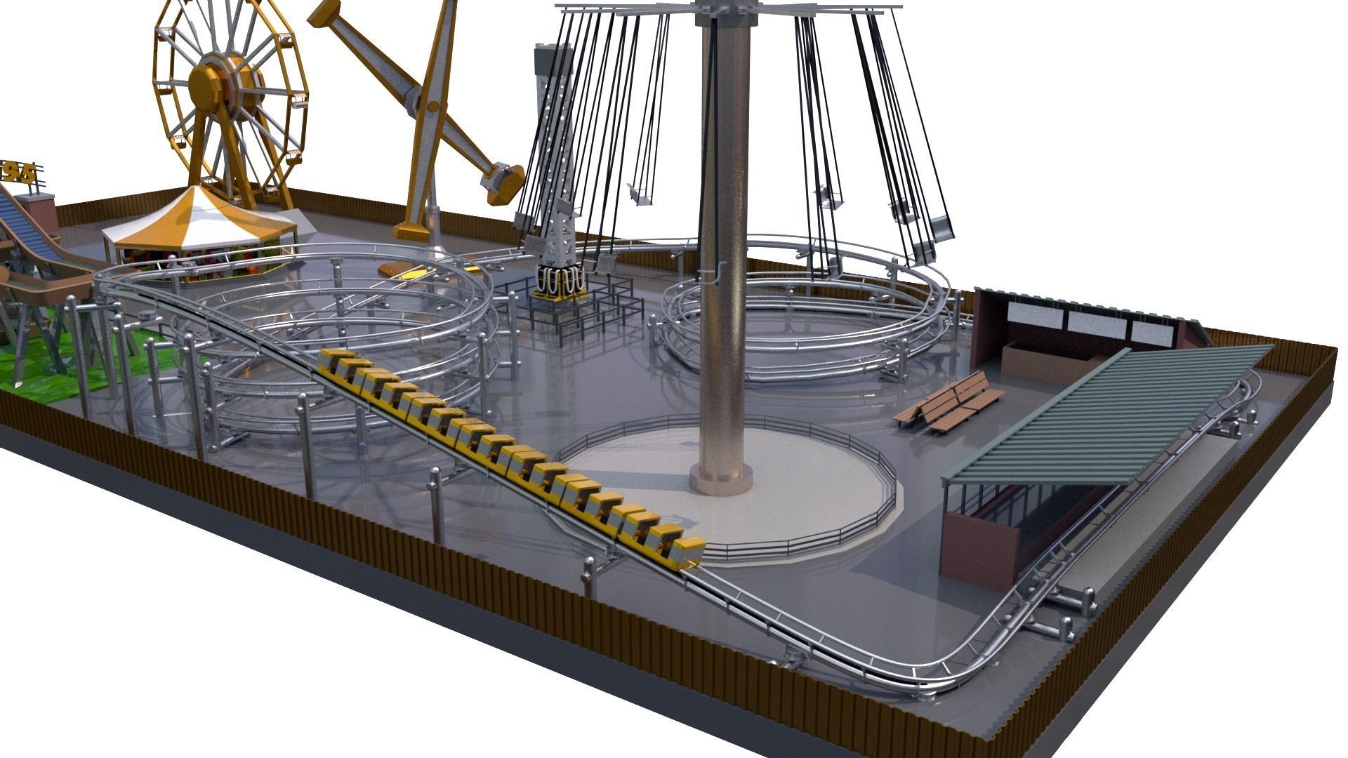 Low Poly Theme Park 3D model | CGTrader