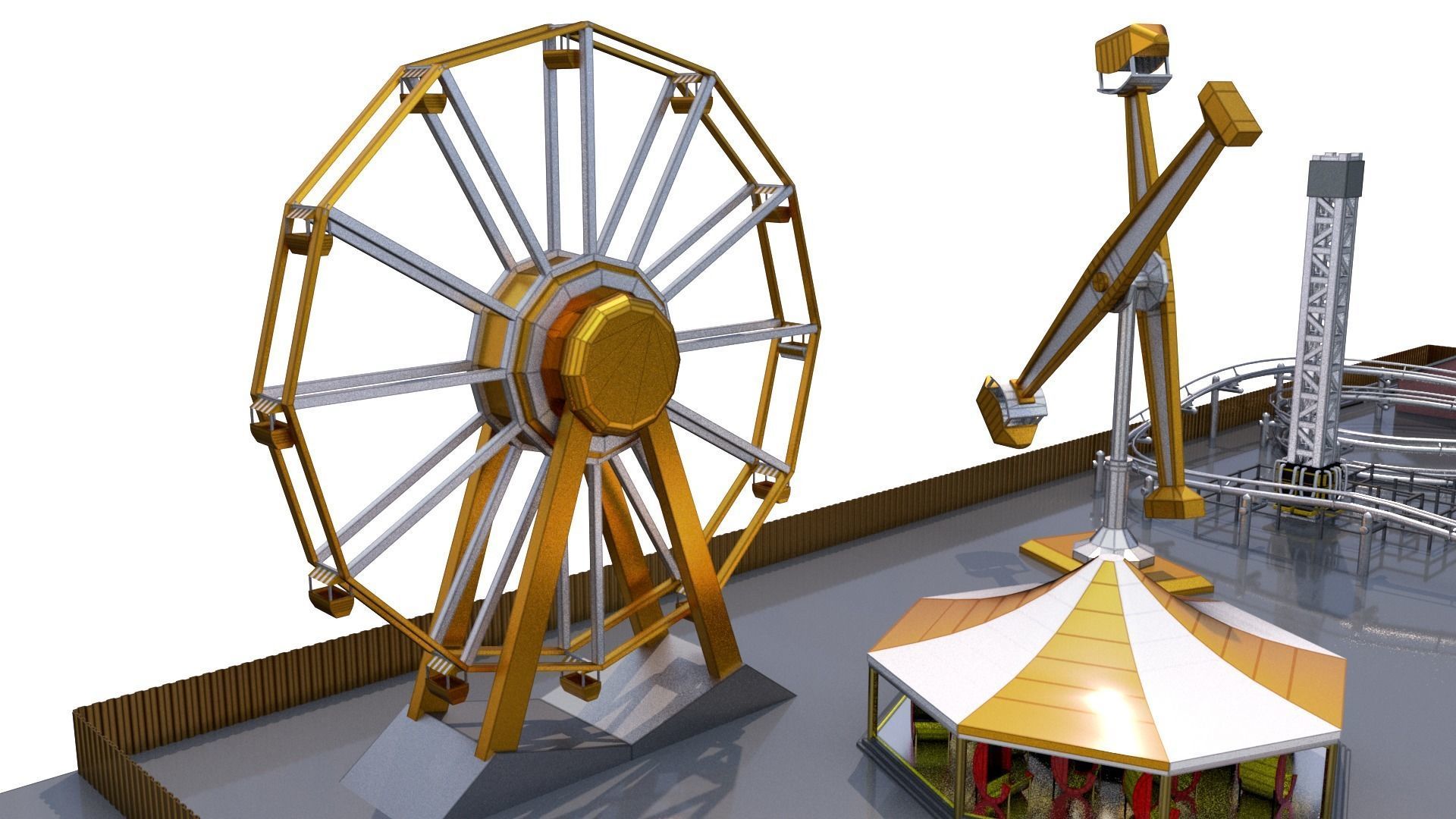 Low Poly Theme Park 3D model | CGTrader