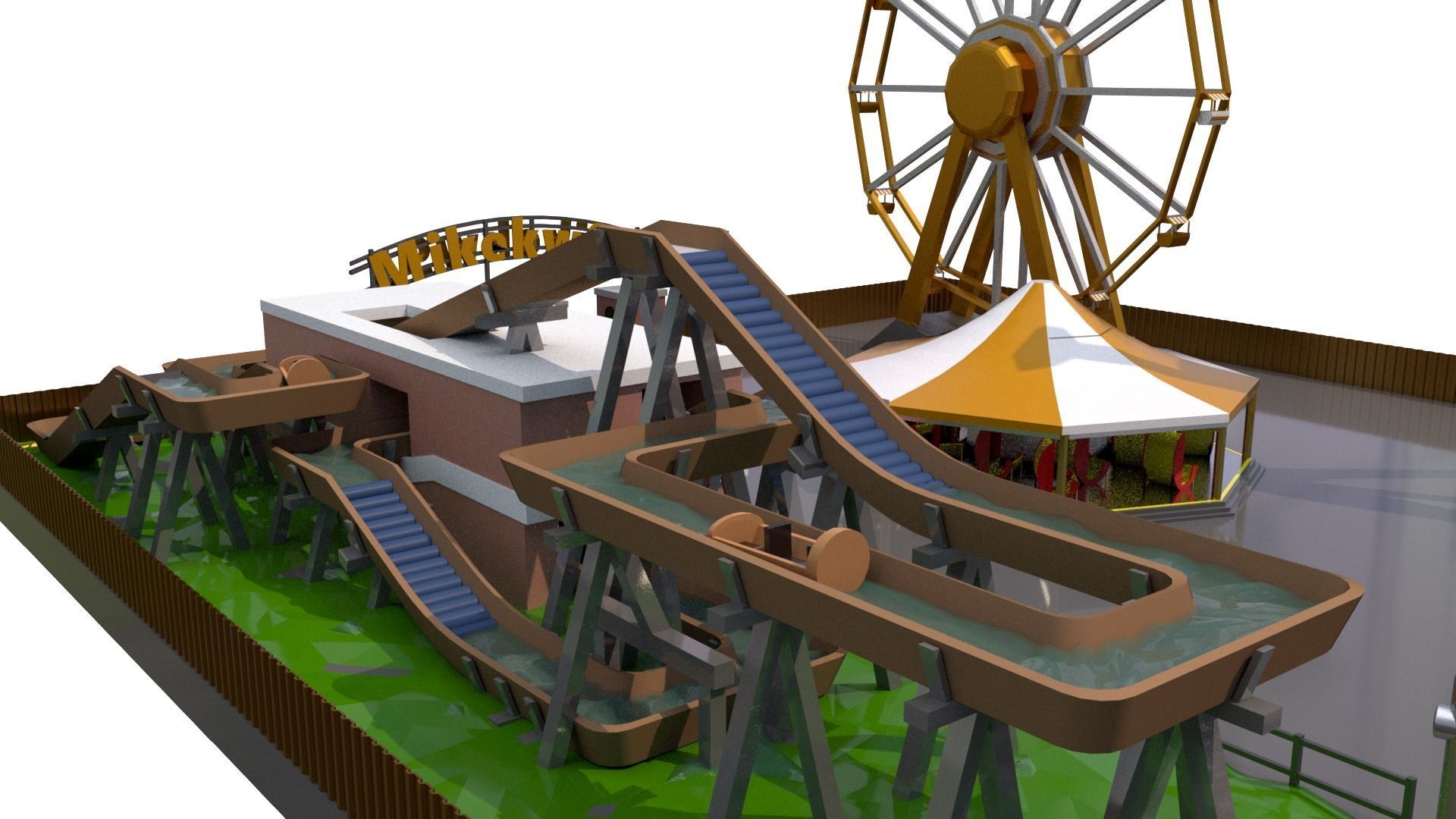 Low Poly Theme Park 3D model | CGTrader