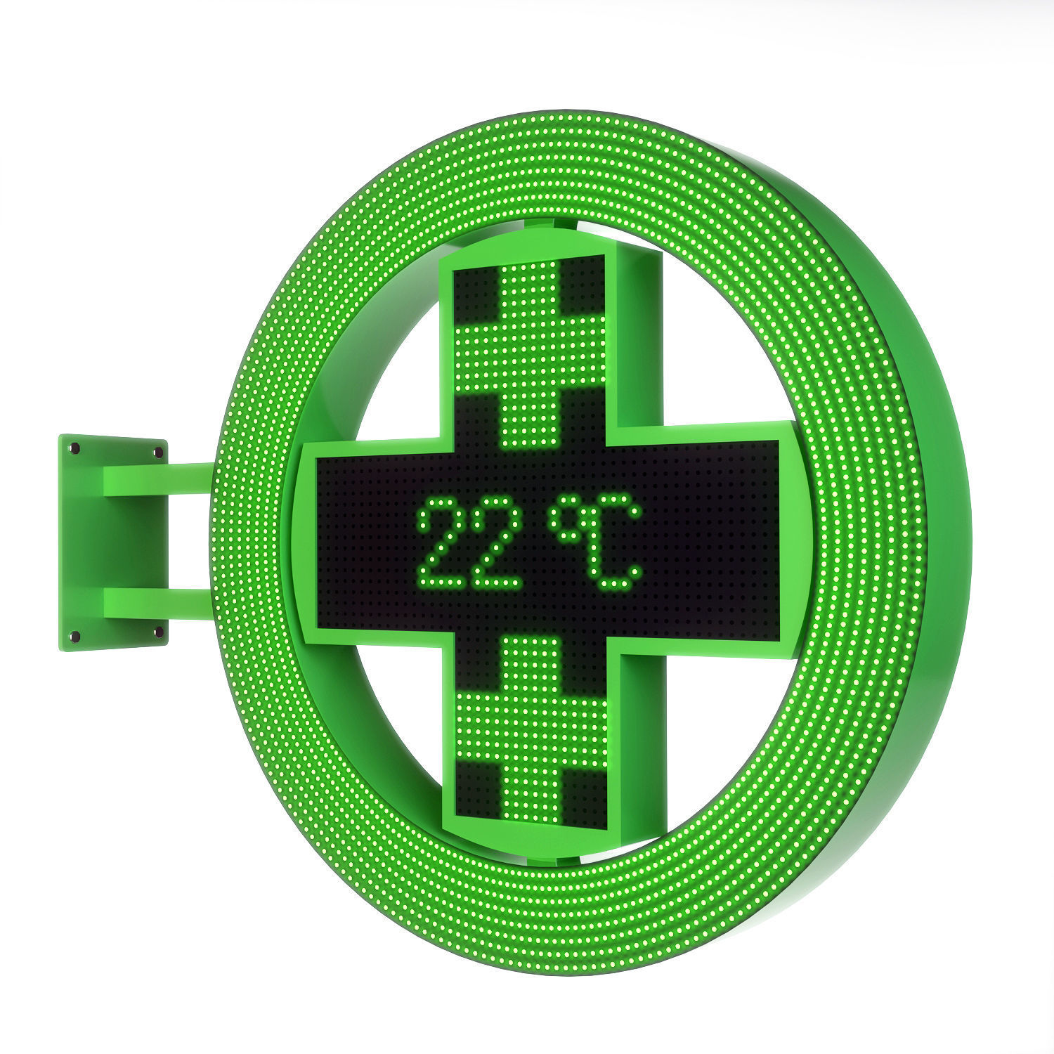 Round led pharmacy cross 3D model | CGTrader