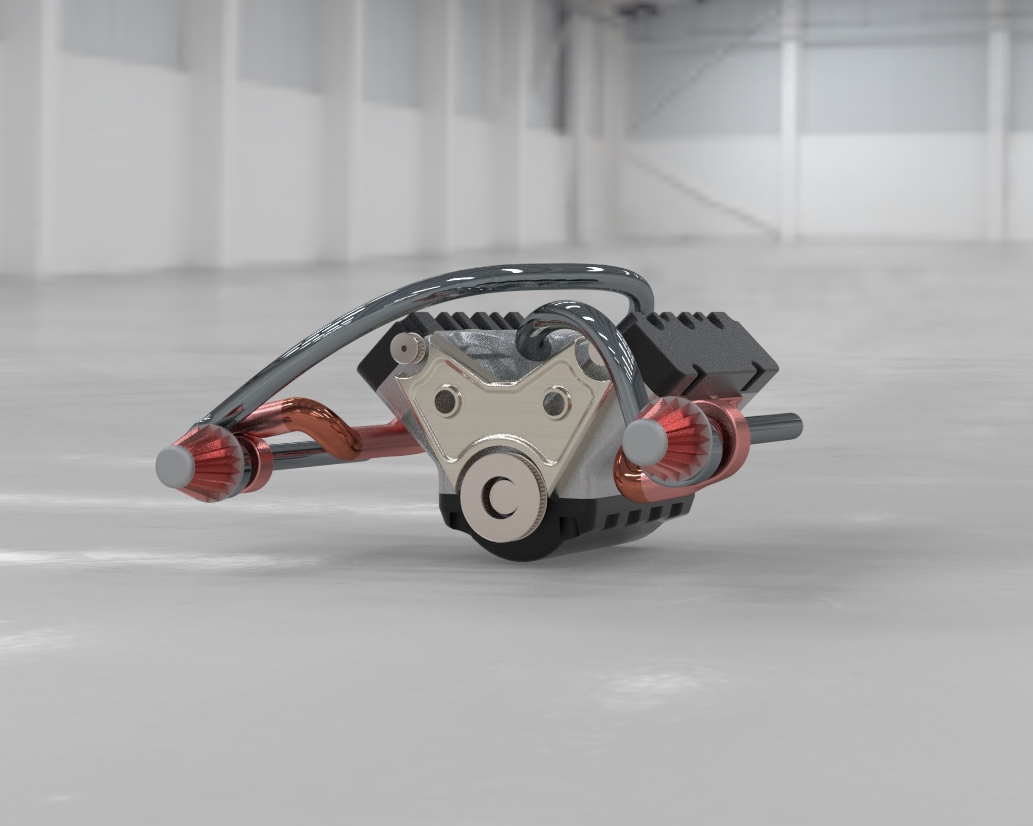 twin turbo engine 3D model animated | CGTrader