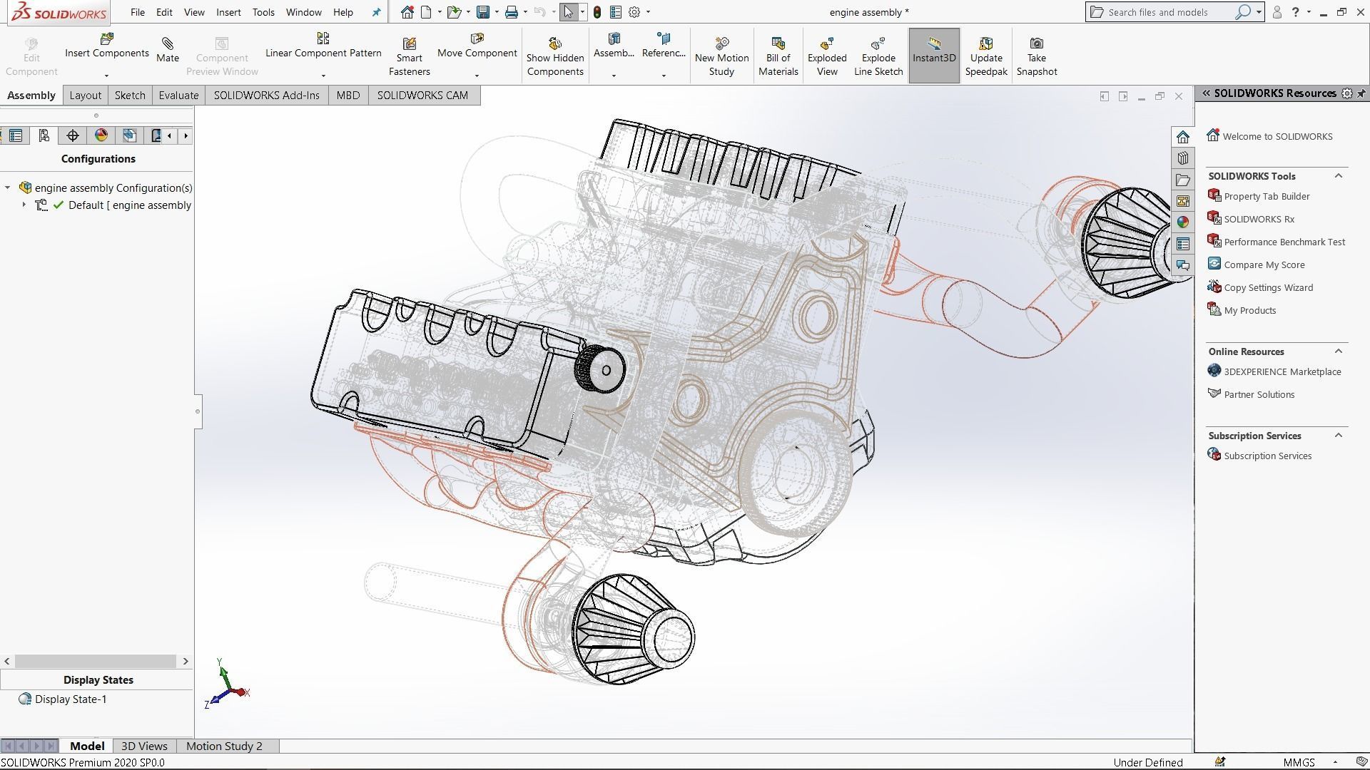 twin turbo engine 3D model animated | CGTrader