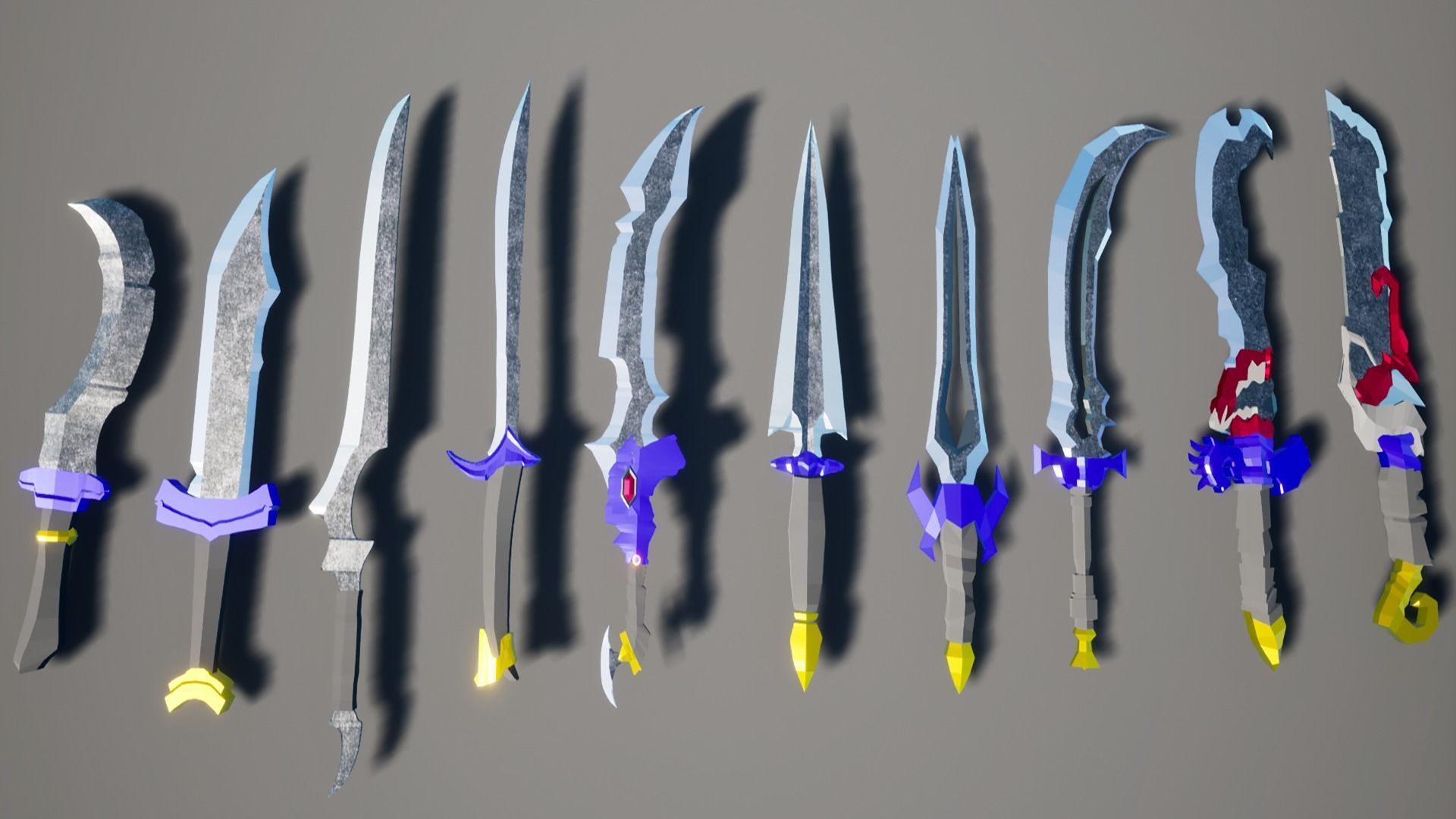 3D model Low Poly Swords Pack VR / AR / low-poly | CGTrader