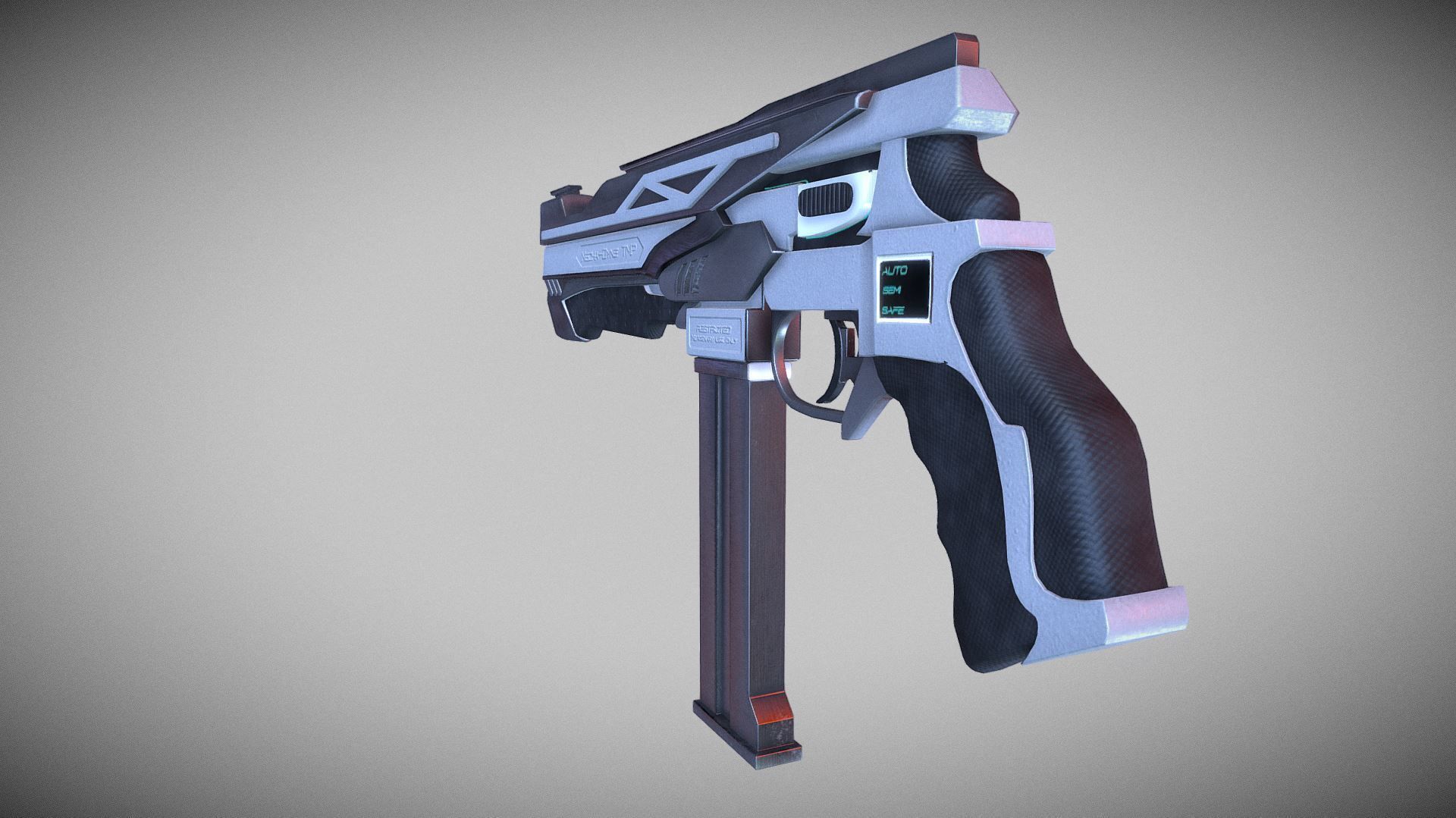 3D model Cyberpunk Tactical Machine Pistol VR / AR / low-poly | CGTrader