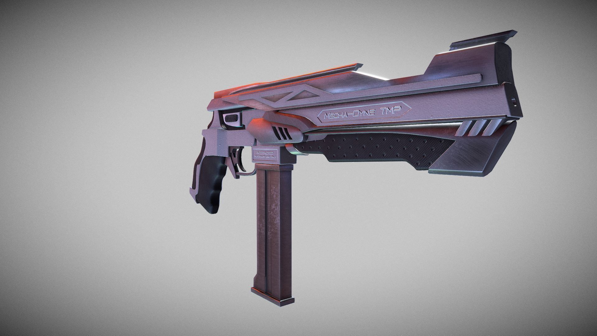 3D model Cyberpunk Tactical Machine Pistol VR / AR / low-poly | CGTrader
