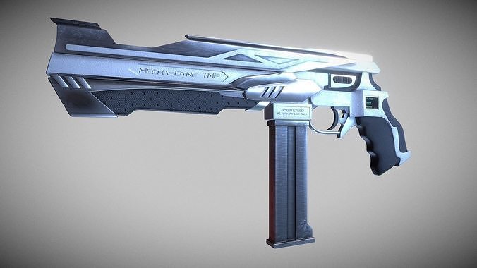 3D model Cyberpunk Tactical Machine Pistol VR / AR / low-poly | CGTrader