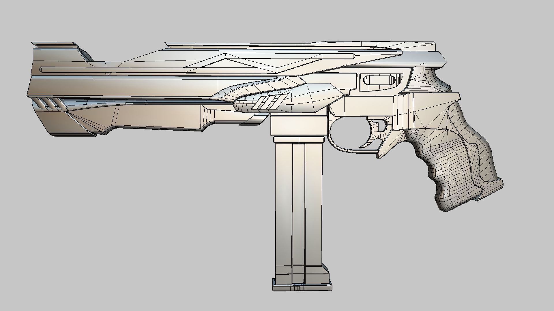 3D model Cyberpunk Tactical Machine Pistol VR / AR / low-poly | CGTrader