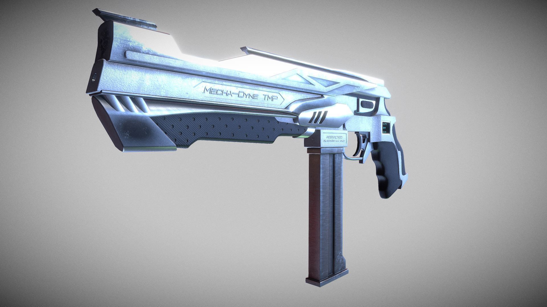 3D model Cyberpunk Tactical Machine Pistol VR / AR / low-poly | CGTrader
