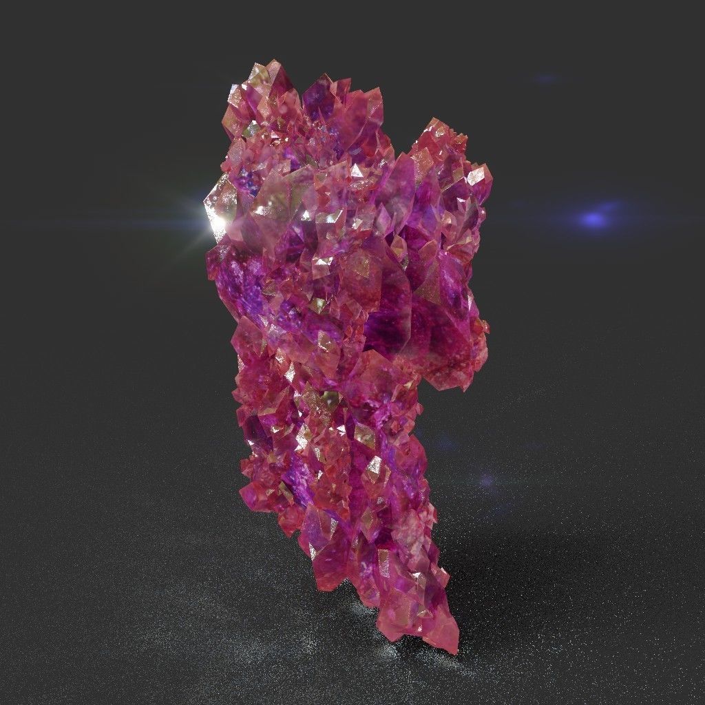 3D model Low Poly Pink Crystal Gemstone Pack 200114 VR / AR / low-poly ...