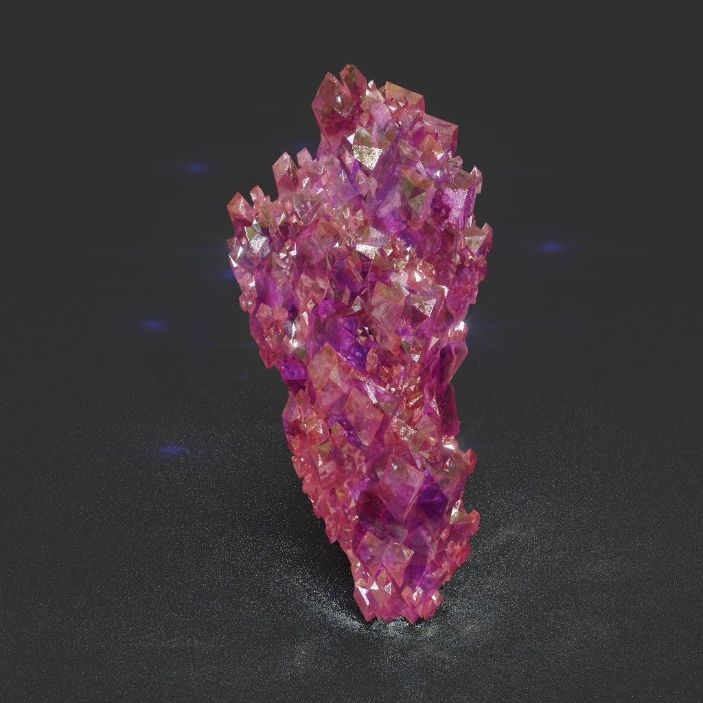 3D model Low Poly Pink Crystal Gemstone Pack 200114 VR / AR / low-poly ...