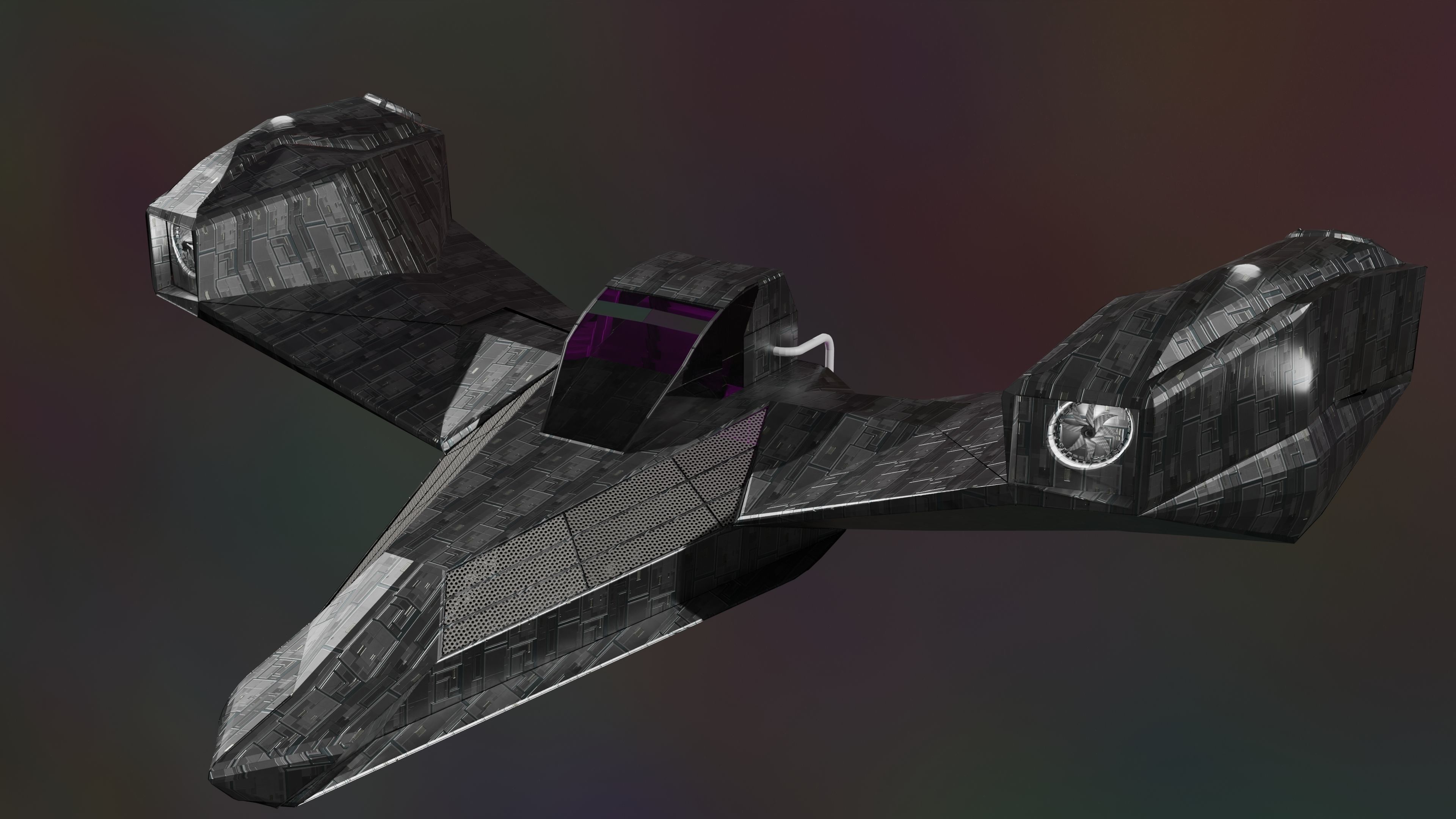 3D model Sci-Fi Spaceship Concept Art Spacecraft VR / AR / low-poly ...