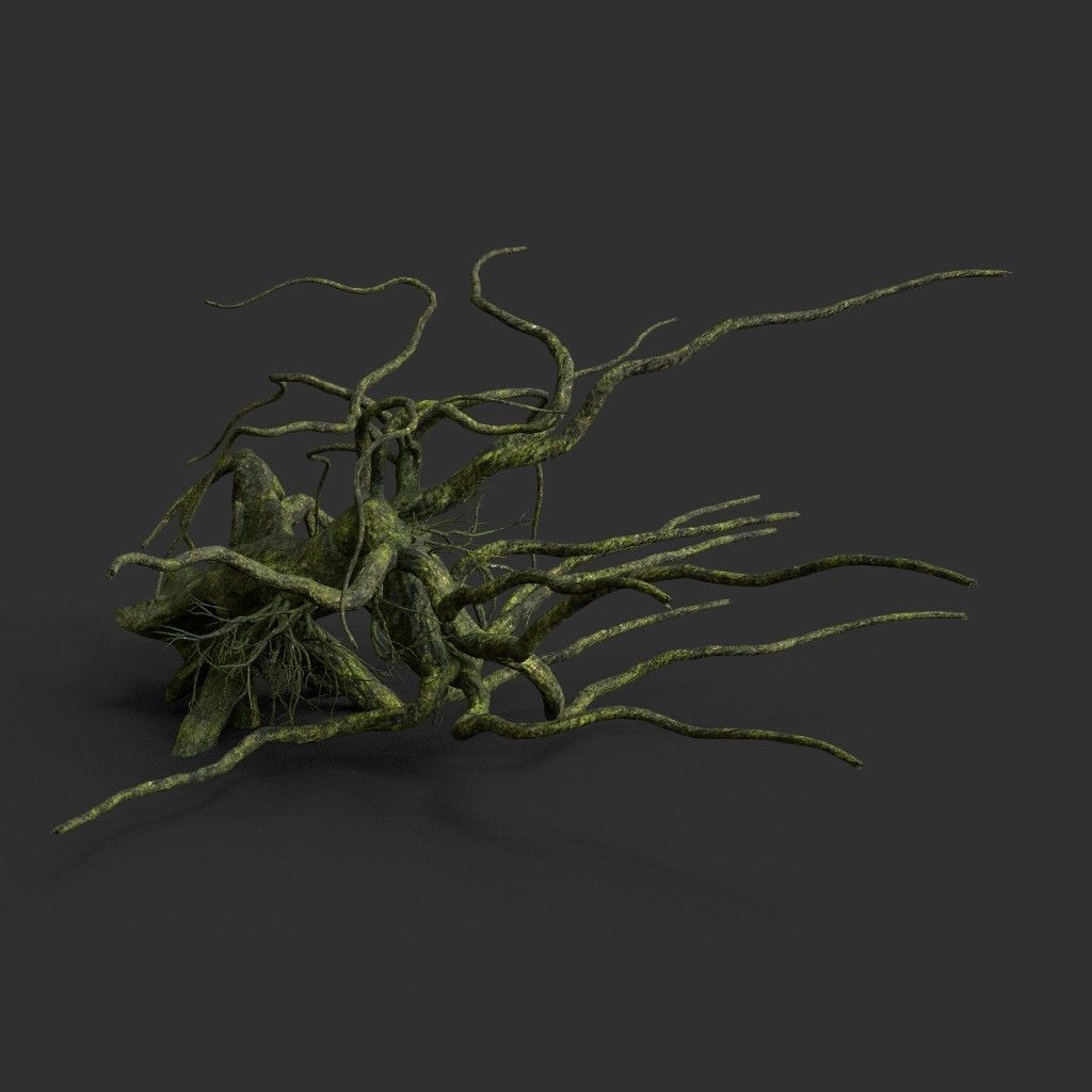 3D model Low poly Mossy Jungle Dead Tree VR / AR / low-poly | CGTrader